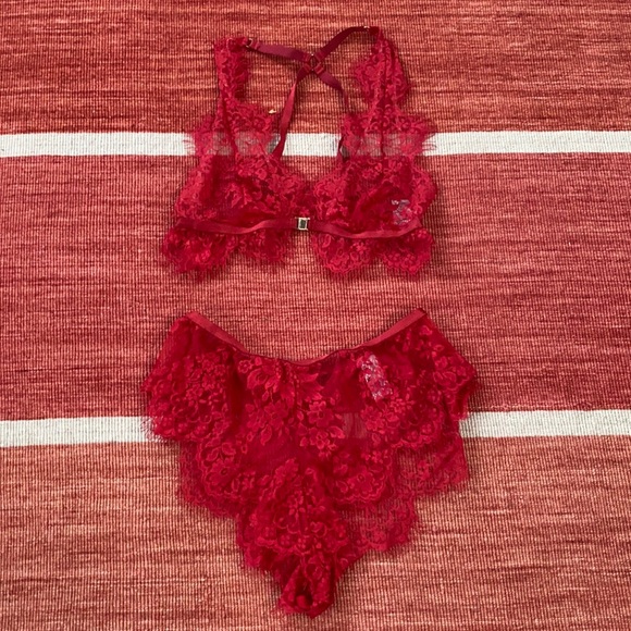 ASOS | Intimates & Sleepwear | Asos Red Bra And Panty Set | Poshmark